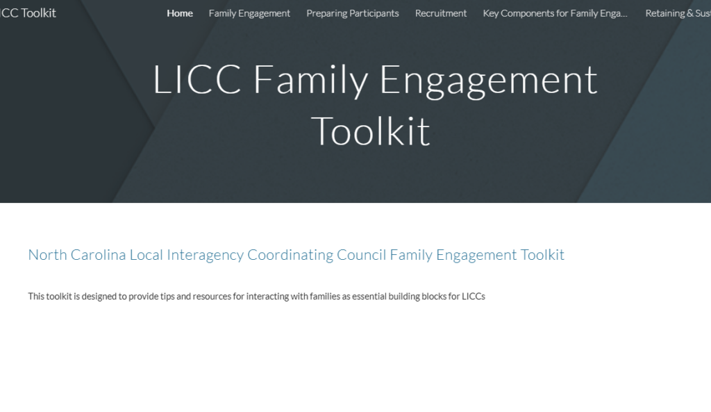 LICC Family Engagement Toolkit - Exceptional Children's Assistance Center (ECAC)